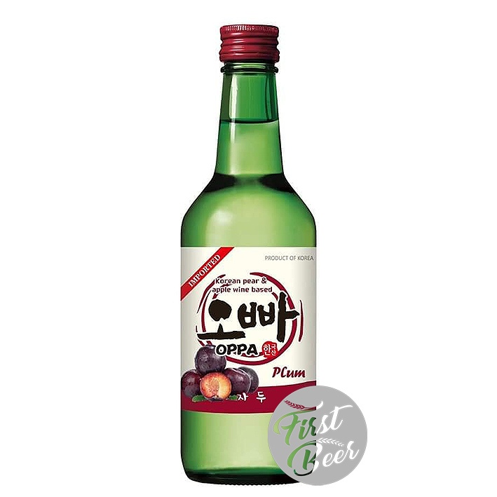 Rượu Soju Oppa Raspberry 12% - Chai 360ml - Thùng 20 Chai